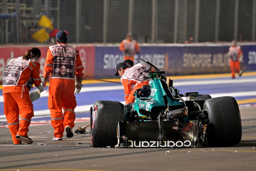 Video: fuerte choque de Stroll en la clasificación del GP de Singapur